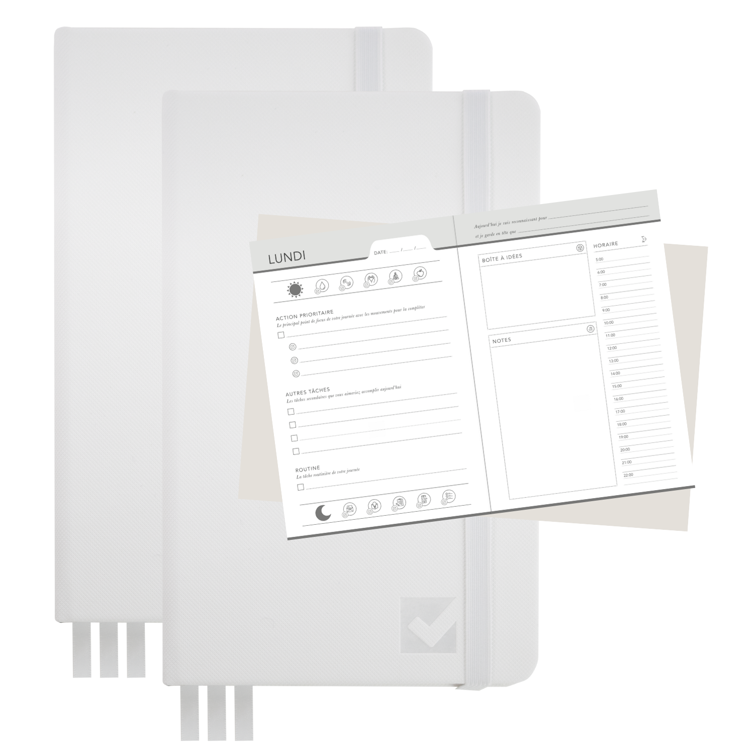 Planificateur Effic x 2: agenda de productivité en français – Intentionnel